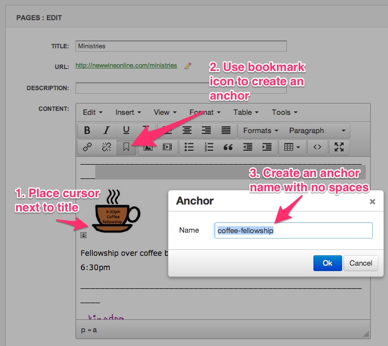 Creating anchor links | Article